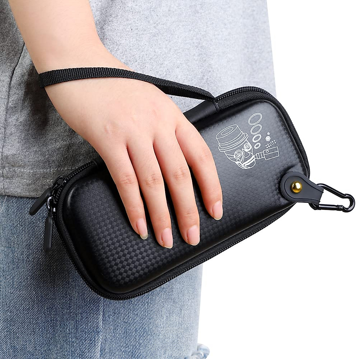 HUIZHU Empty EVA Hard Shell Vape Case eGO Carrying Case Empty Multi-Functional EVA Hard Shell Case with Non-Slip Elastic Bands (Black)