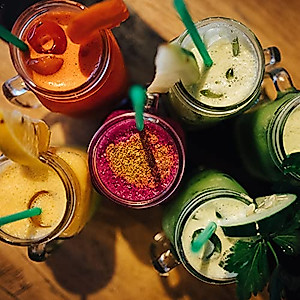 [400 Pcs] Colorful Individually Wrapped Disposable Plastic Straws(7.5" longX0.23" diameter)