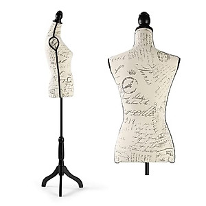 HOMBOUR Female Mannequin Body, Sewing Mannequin Torso Dress Form, Height Adjustable 52-67 inch Mannequin with Stand for Dressmaker Jewelry Display, Ivory