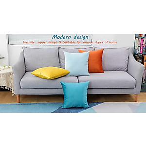 Mercijzyasang 4PCS Velvet Throw Pillow Covers 18x18 Decorative Solid Velvet Soft Square Pillow Cover Couch Pillow Case Pillowcase for Sofa Patio Cushions Living Room Bed Bedding, Orange mix4