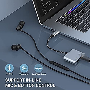 Cubilux USB C to Dual USB C Splitter for Audio/Charging/Data Syncing, Type C Headphone Charger Compatible with iPad 10 iPad Pro iPad Air 5/4 iPad Mini 6, Google Pixel 7/6 Pro 6a 5 4XL