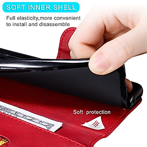 Case for Oppo Reno2 Z Wallet Case,with Card Holder Kickstand Magnetic Closure PU Leather Flip Case Cover for Oppo Reno2 Z 6.53" -Red