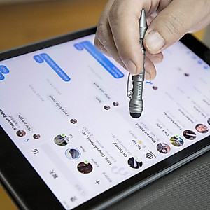 TACRAY Titanium Stylus Mini Pen, Bolt Action Small Pen with Branded Lamy Refill, Pocket Clip EDC Pen for Touch Screens