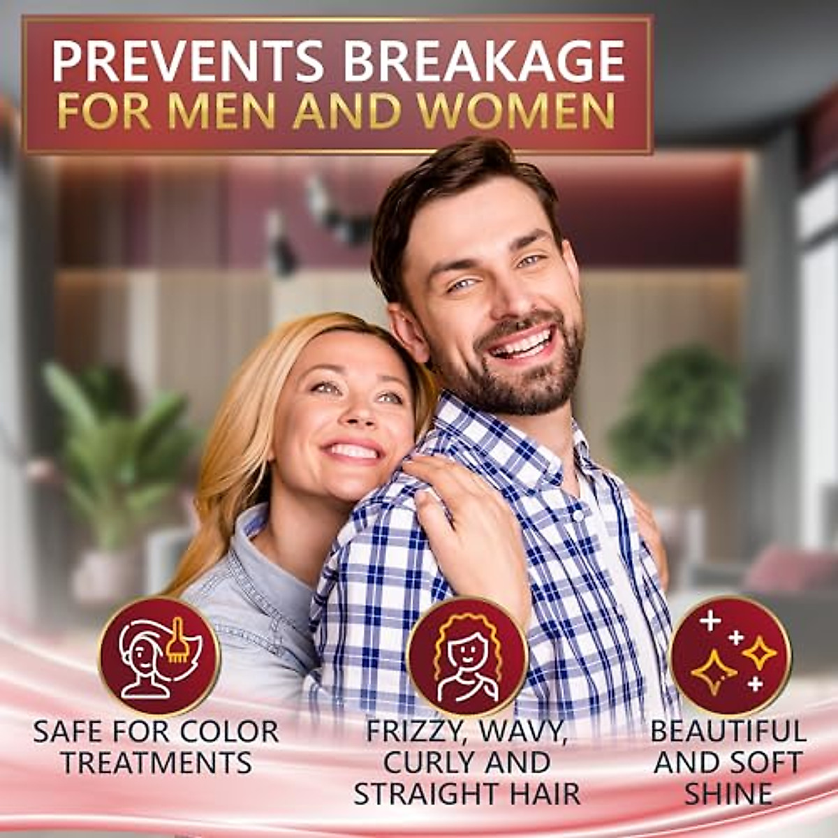 Keratin Shampoo and Conditioner Set with Hyaluronic Acid - Sulfate Free Intense Moisturizing Treatment - For Strengthening Dry and Damaged Hair - For Women and Men - Salon Grade