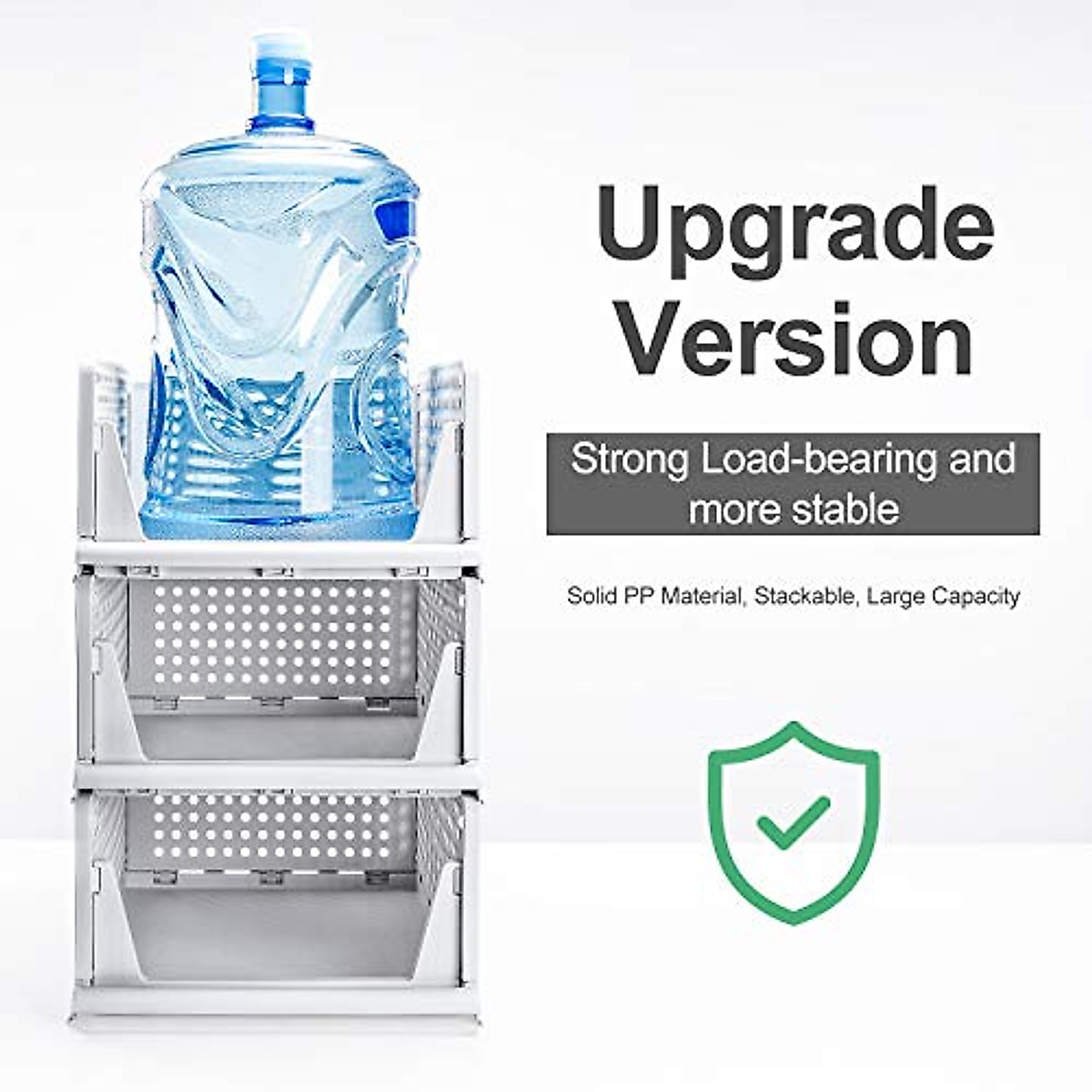 Homde 3 Pack Closet Organizer Stackable + 2 Pack Storage Bins 57.8QT with Lids and Wheels