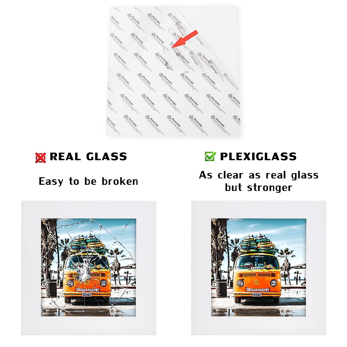 Picture Frames 5x5 White Nature Solid Wood 2 Pack for Wall Mount and Tabletop Display