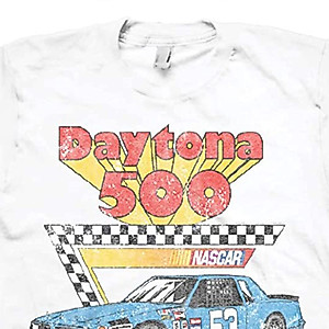 NASCAR Vintage Daytona 500 Shirt Racing Mens Graphic T-Shirt (White Daytona, X-Large)