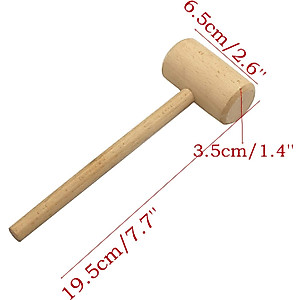 LONG TAO 8 Pcs 7-3/4-INCH Wooden Crab Lobster Mallets Shellfish Hammers Natural Hardwood Crab Hammers Seafood Cracker
