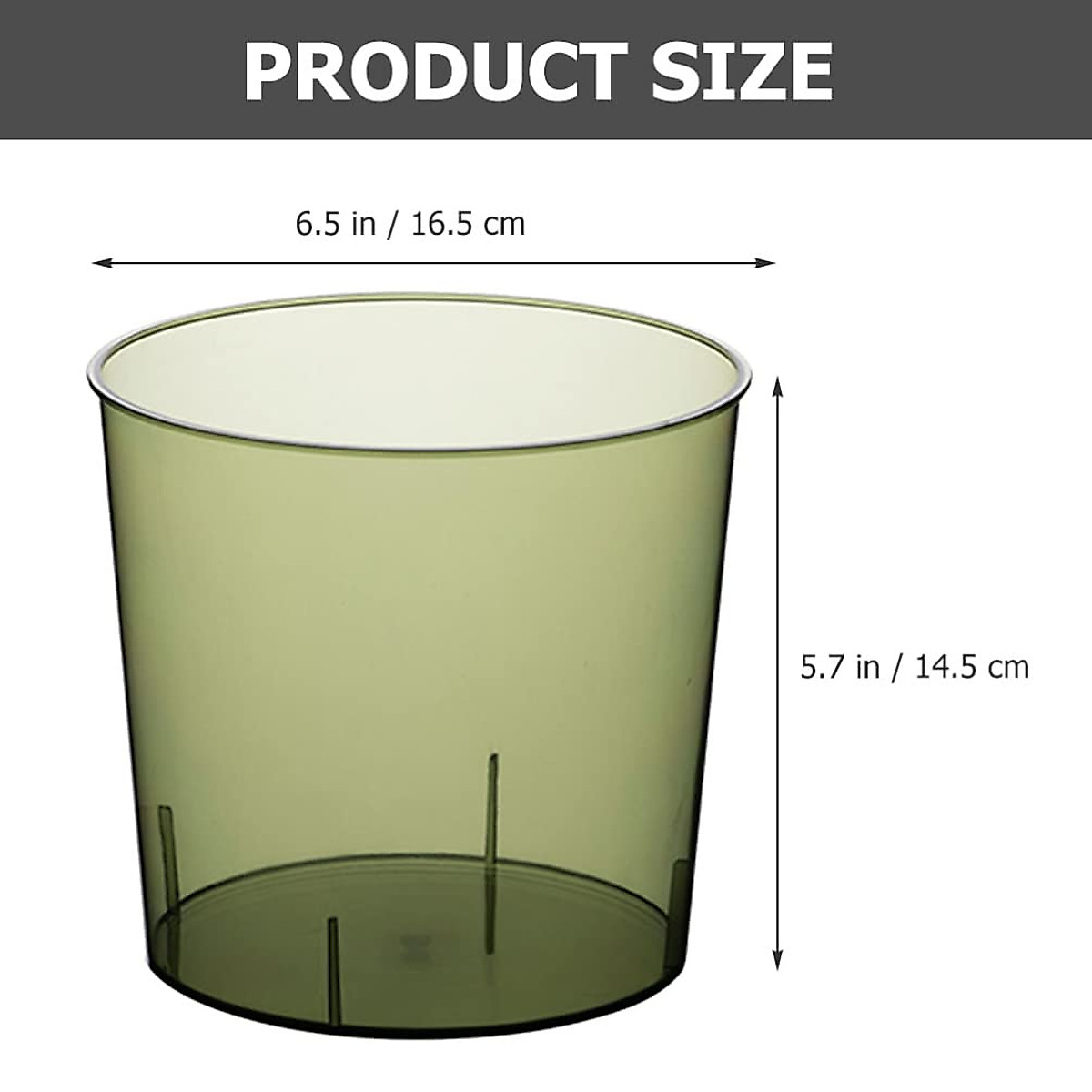 LIFKOME Trash Bin Trash Cans Plastic Wastebasket Small Trash Can Round Garbage Container Bin Party Beverage Chiller Bin for Bathroom Bedroom Office Clear Green Trash Bin Trash Cans