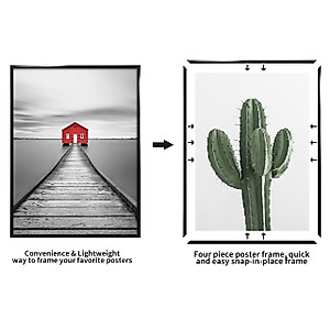 ELSKER&HOME 16x24 Poster Frame 3 Pack, Black Picture Frame for Horizontal or Vertical Wall Mounting, Sturdy and Scratch-proof