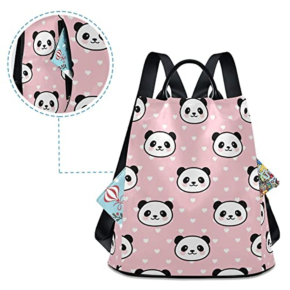J JOYSAY Cartoon Cute Panda Backpack Purse for Women Anti-Theft Backpack Fashion Shoulder Bag Shoulder Book Bag for Women Girls Teen