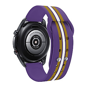 Game Time Baltimore Ravens Quick Change HD Watch Band Compatible with Samsung and More (Stripes 20mm Short)