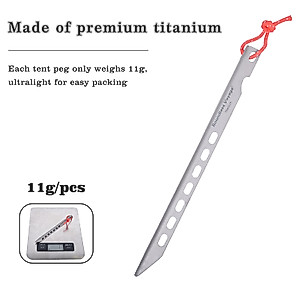 iBasingo 6pieces/Lot Ultralight Titanium Tent Pegs Outdoor Camping Tent Stakes for Sand Heavy Duty Portable Tent Nail for Garden Picnic A-Ti4008P