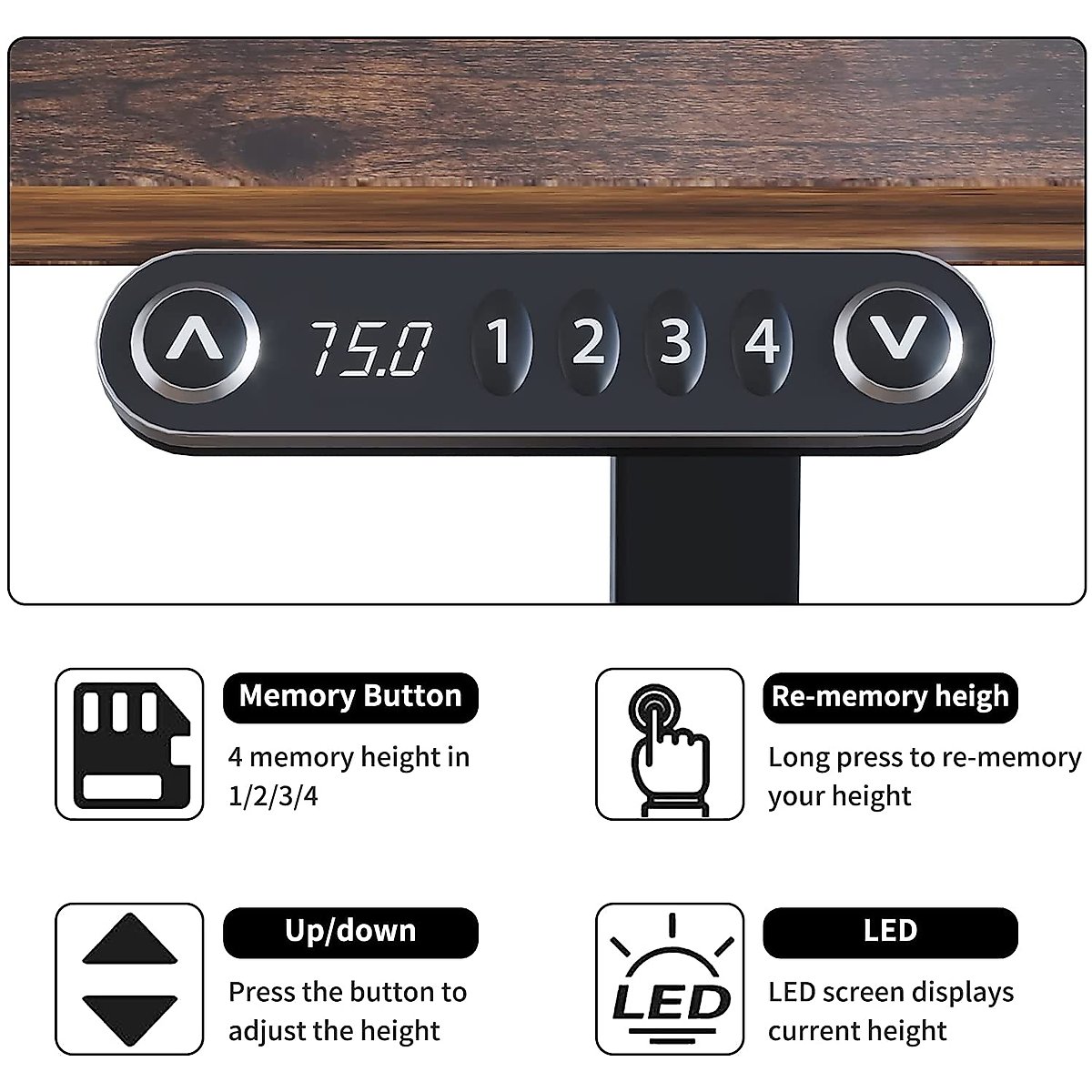 Radlove Dual Motor Height Adjustable Standing Desk, 63 x 30 Height Adjustable Computer Desk Sit Stand Desk Home Office Desks with Splice Board 265 lb Load Capacity Black Frame + Rustic Brown Top