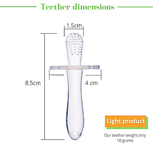 Baby Teething Toys, Teething Toys, Mushroom Teether Toy, Teether for Baby Silicone Teething Brush Tool Ring Toy (X2)
