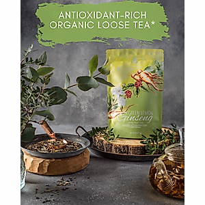 Gardenika Organic Ginseng Green Loose Leaf Tea – Kosher, No Natural or Artificial Flavors – 4 oz