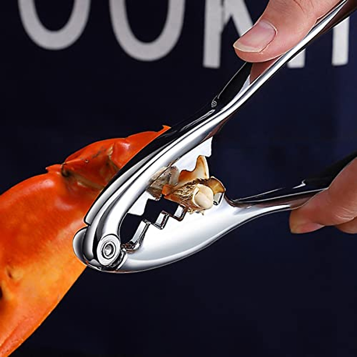 BESTonZON 1 set 5 pcs Crackers Picks Lobster Opener Nut Stainless for Forks Hard Silver Kit Crayfish Eating Shrimp Shell Peel Clamps Tools Seafood Accessories Nutcrackers Claw of and Crab,