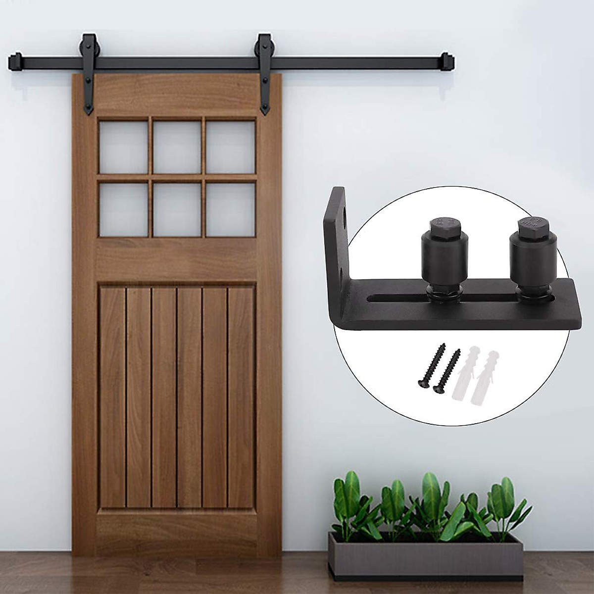 Sliding Barn Door Floor Guides, Barn Door Guide for Bottom Adjustable Roller and Wall Mount System,Barn Door Hardware Accessory,Smoothly and Quietly (A)
