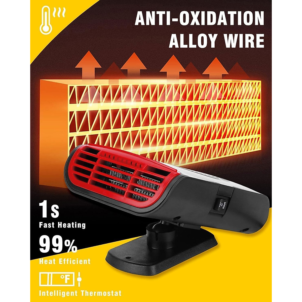 Car Heater, 12V Portable Car Heater, Portable Car Heater That Plugs into Cigarette Lighter for Car