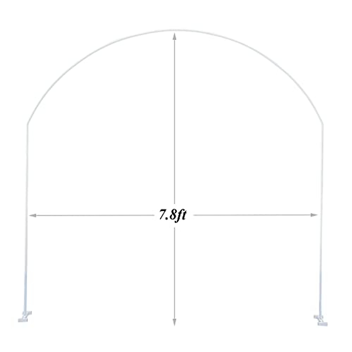 LANGXUN 7.8Ft Metal White Balloon Arch Kit, Semi-Circular Balloon Arch Stand with Water Bases for Wedding Bridal Baby Shower Birthday Party Supplies Decorations