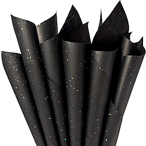 SUNCOLOR 120 Sheets 20"x14" Black Tissue Paper for Gift Bags Packaging Glitter Art Tissue Paper for Crafts