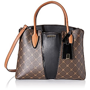 NINE WEST Lorraine LRG Jet Set Satchel, Dk Bourbon Multi