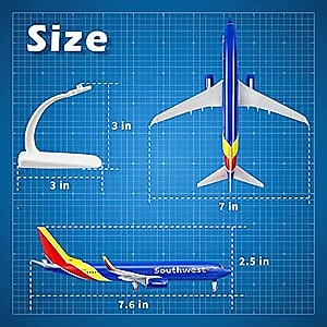 Lose Fun Park 1/300 Scale Model Plane Diecast Airplanes American Southwest Airlines Boeing 737 Model Airplane for Collections & Gifts