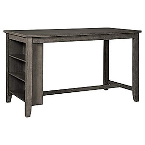 Signature Design by Ashley Caitbrook Rustic Counter Height Dining Table with Storage, Dark Gray