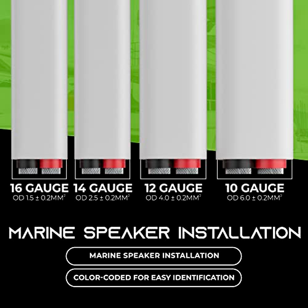 GearIT 16/2 Marine Wire (50 Feet) 16AWG Gauge - Tinned OFC Copper/Marine Grade Speaker Cable/Duplex / 2 Conductors - OFC Oxygen-Free Copper, White 50ft