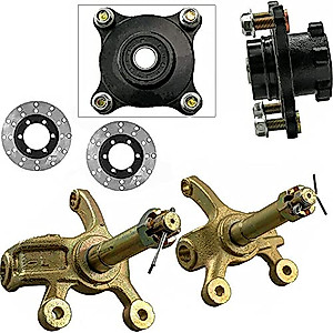 PanDair Upgraded 4 Stud Wheel Hub Front Steering Spindle Brake Disc Rotor,Front Steering Knuckle Hub Assembly for 125cc 150cc 200cc Quad Dirt Bike Go Kart Buggy 4 Wheeler ATV UTV DIY
