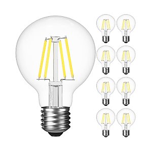 SHINESTAR 8-Pack G25 Globe Light Bulbs for Bathroom, Daylight 5000K, E26 LED Bulb 60 Watt Equivalent, Dimmable