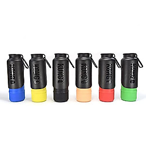 KONG H2O Insulated Dog Water Bottle & Travel Bowl, 25 oz - Black