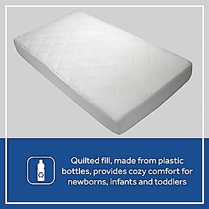 Sealy Baby Cool Comfort Fitted Waterproof Infant Cooling Crib Mattress Protector Pad and Toddler Bed Cover, Durable and Comfortable Topper, Machine Washable and Dryer Friendly, 52” x 28”- White