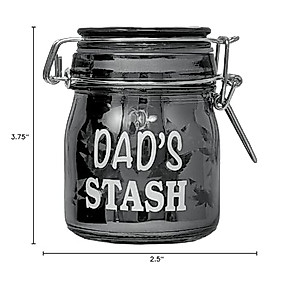 Ted Miller Innovation 3.75" Tall Glass Jar with Clamping Lid (Dad's Stash)