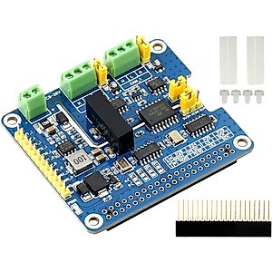 2-Channel Isolated CAN FD Expansion HAT for All Raspberry Pi, Support CAN2.0 and CAN FD Protocols,with MCP2518FD CAN Controller + MCP2562FD CAN Transceiver Onboard Multi Protection Circuits