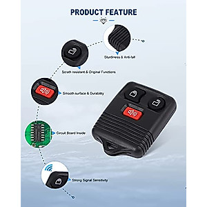 ECCPP CWTWB1U345 3 Buttons Keyless Entry Remote Key Fob Control Clicker Transmitter 98-14 Ranger Replacement for M azda for L incoln for F ord for M ercury Series CWTWB1U345 (1x)