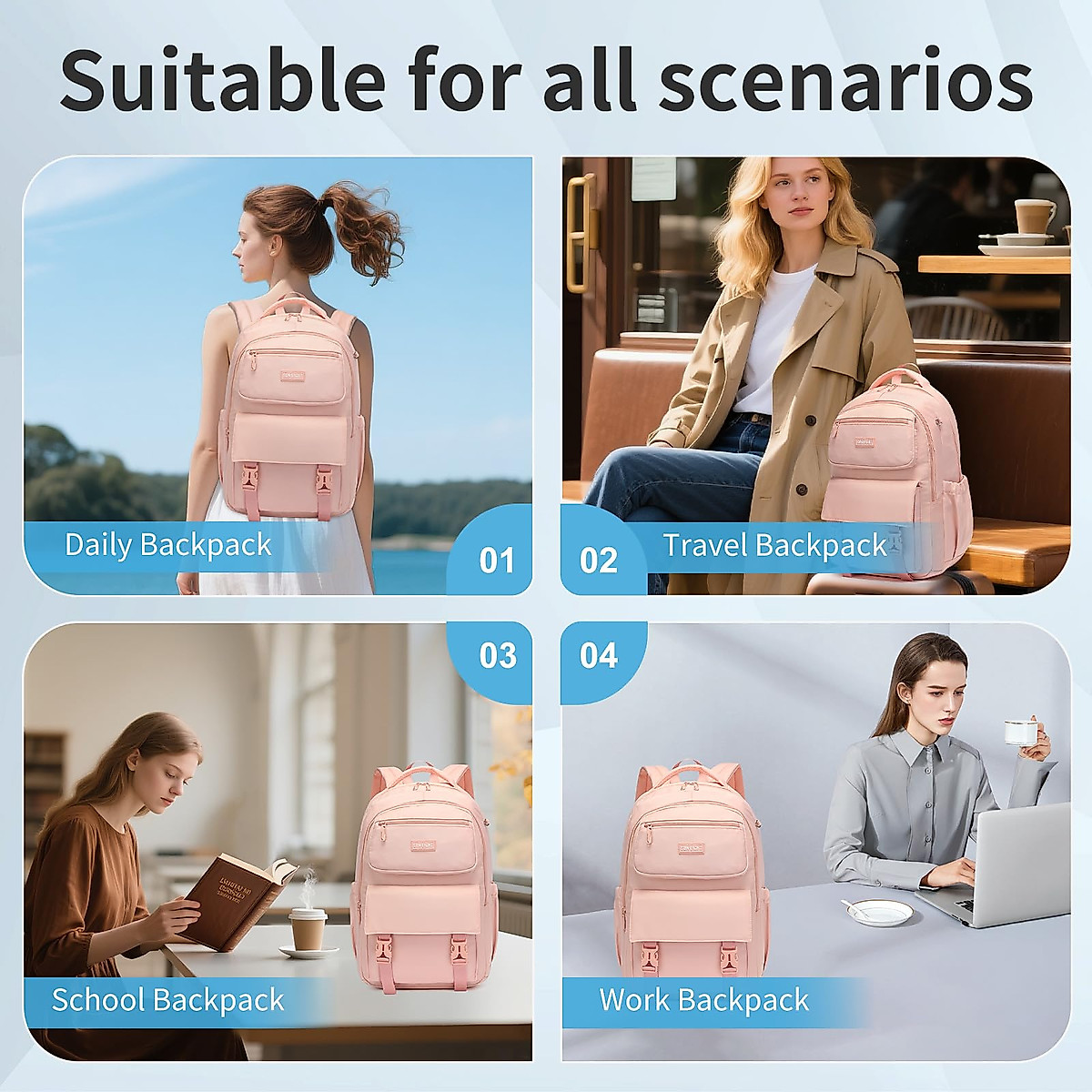 Backpack for Kids,Backpacks for School Light Backpack Suitable for Over 6 years old(Pink)