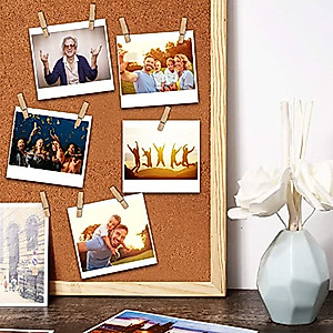 50 PCS Push Pin with Wooden Clips, Durable Wooden Push Pins, Decorative Pushpins Tacks Thumbtacks, Tacks for Cork Board Artworks Notes Photos, Craft Projects, Offices and Homes (Burlywood)