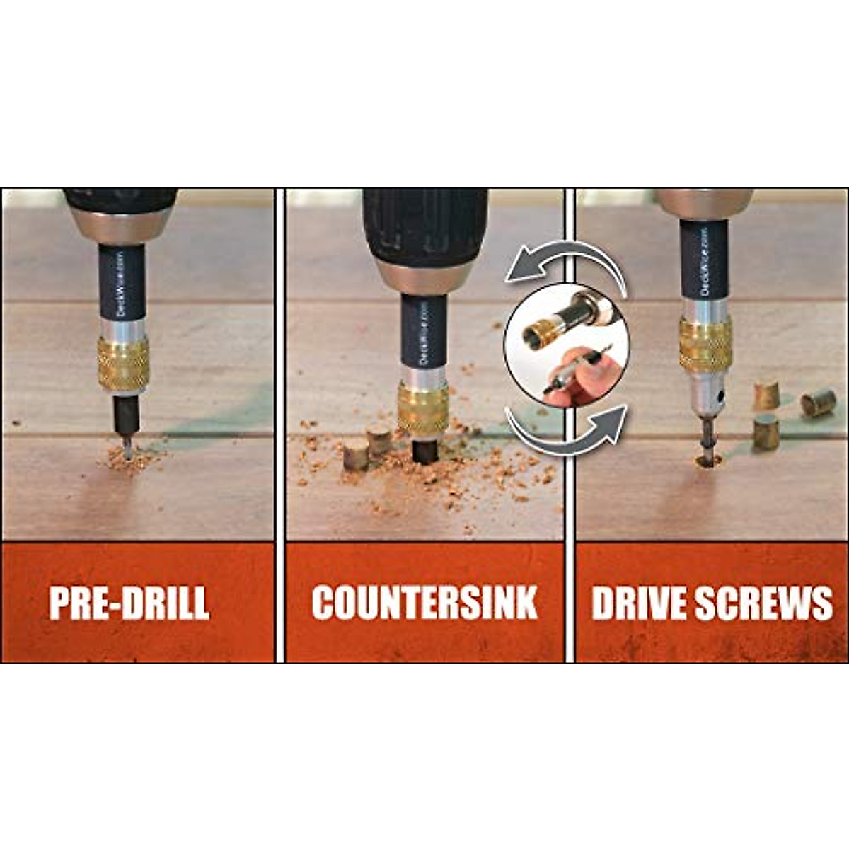 DeckWise Drill & Drive Tool for Pre-Drilling, Countersinking & Driving Decking (Hardwood, Composite, PVC, Pressure Treated)