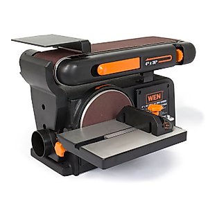 WEN 3921 16-inch Two-Direction Variable Speed Scroll Saw & 6502T 4.3-Amp 4 x 36 in. Belt and 6 in. Disc Sander with Cast Iron Base
