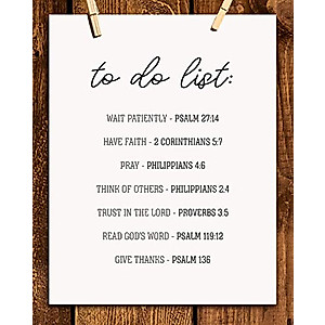 Spiritual"To Do List"- Bible Verse Wall Art-8x10"- Scripture Wall Art- Ready to Frame. Home Décor, Office Décor-Christian Wall Art. Perfect Inspirational & Encouraging Verses To Get You Thru Any Day!