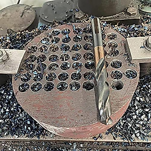 VALYRIANTOOL 1-3/8 in. x 6 in. Fractional Cobalt Silver and Deming Drill Bits HSSCO High Speed Steel M35 S&D Twist Drill Bits for Stainless Steel 1/2" Reduced Shank 6" OAL 135-Degree Split Point