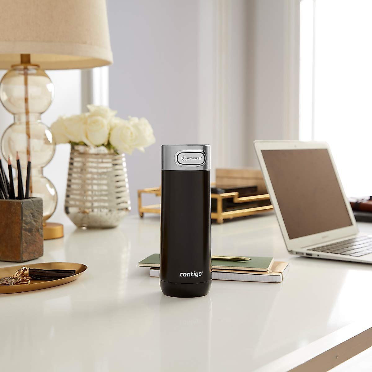 Contigo Luxe Vacuum-Insulated Stainless Steel Travel Mug with AUTOSEAL Spill-Proof Lid, Reusable Coffee Cup or Water Bottle, BPA-Free, Keeps Drinks Hot or Cold for Hours, 16oz Steel