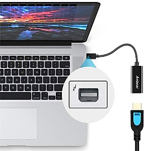 Anbear Mini Displayport to HDMI Adapter Thunderbolt to HDMI Cable, Gold-Plated Display Port to HDMI Adapter Compatible with MacBook Pro, MacBook Air, Mac Mini, Microsoft Surface Pro