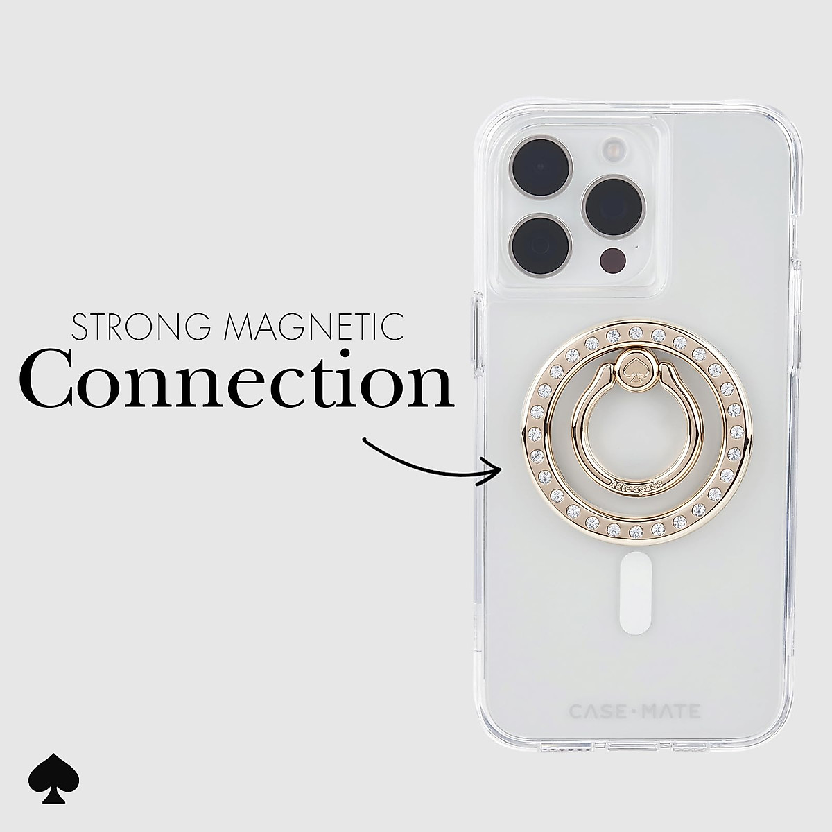 kate spade new york Magnetic Phone Ring Grip with Stand - Removable and Collapsible - Set in Stone