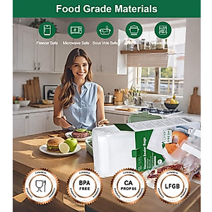 UTILIMATES Pint Vacuum Sealer Bags for Food, 6x10 Inch 200, Preprinted Label, BPA-free Puncture Prevention Heavy Duty Small Vacuum Seal Bags for Food, Ideal for Food Saver, Freezer Bags, or Sous Vide