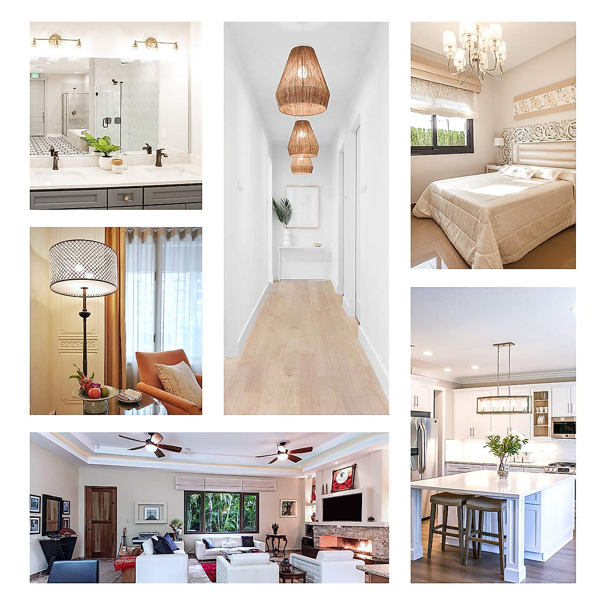 AIELIT E26 LED Tubular Light Bulb 25 Watt Equivalent, Bright White 5000K, 200 Lumens, 2W Daylight DimmableT10/T30 Edison LED Filament Bulbs for Chandelier, 4-Pack