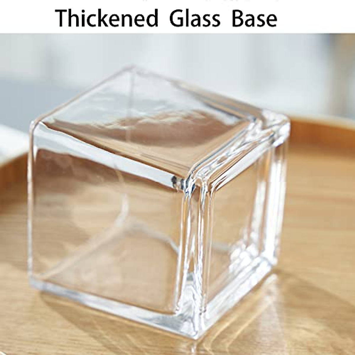 4PCS Square Glass Vase 4"x4" Clear Cube Flower Vase for Wedding Centerpiece Candle Holder Home