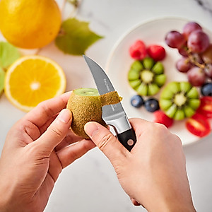 OAKSWARE Bird Beak Paring Knife, 2.75 Inch Peeling Knives German Stainless Steel Small Curved Fruit Knifes, Razor Sharp Kitchen Pairing Knives with Ergonomic and Full Tang Handle