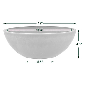 PSW Pot M30TP Collection Shallow Garden Bowl Low Planter for Succulents, Bonsai, Fairy Gardens, Herbs, 12-inch, Taupe